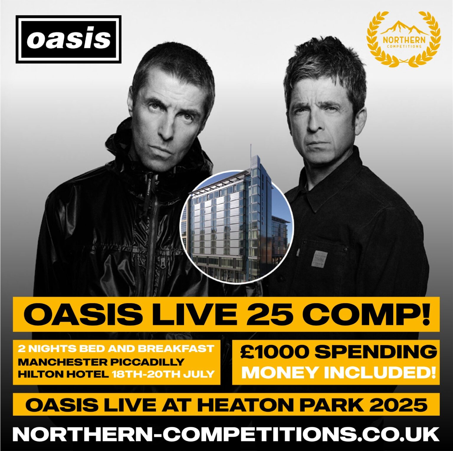 x2 Tickets OASIS LIVE 25 at Heaton Park 19th July plus 2 Nights Stay ...